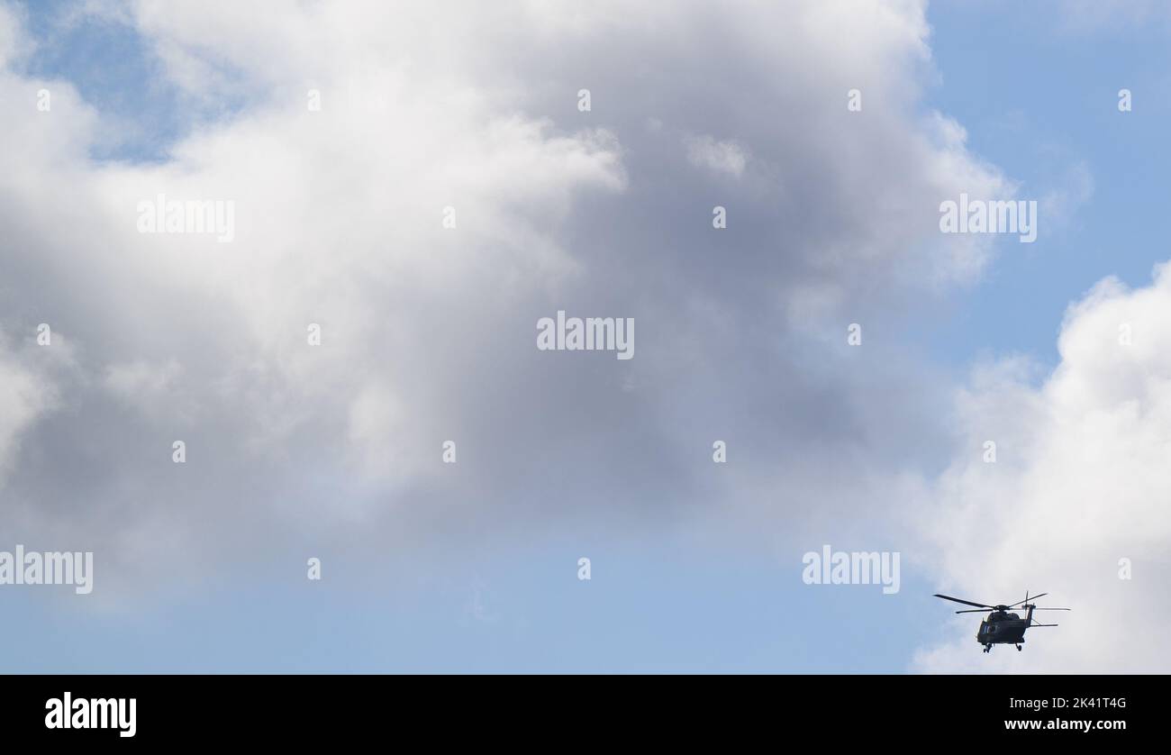 20 September 2022, Lower Saxony, Faßberg: A German Army NH90 multi ...