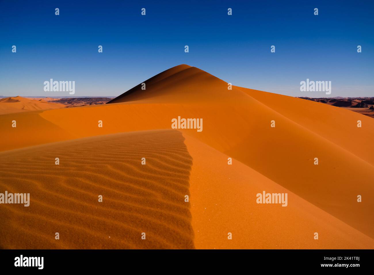 Sunset view to Tin Merzouga dune at Tassili nAjjer national park ...