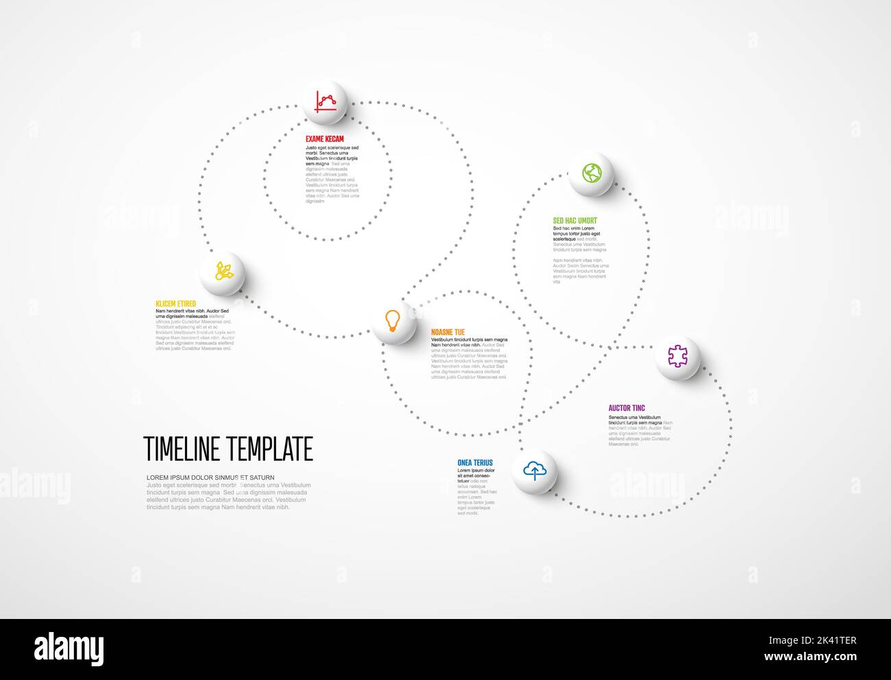 Vector Infographic dotted time line report template with icons and ...