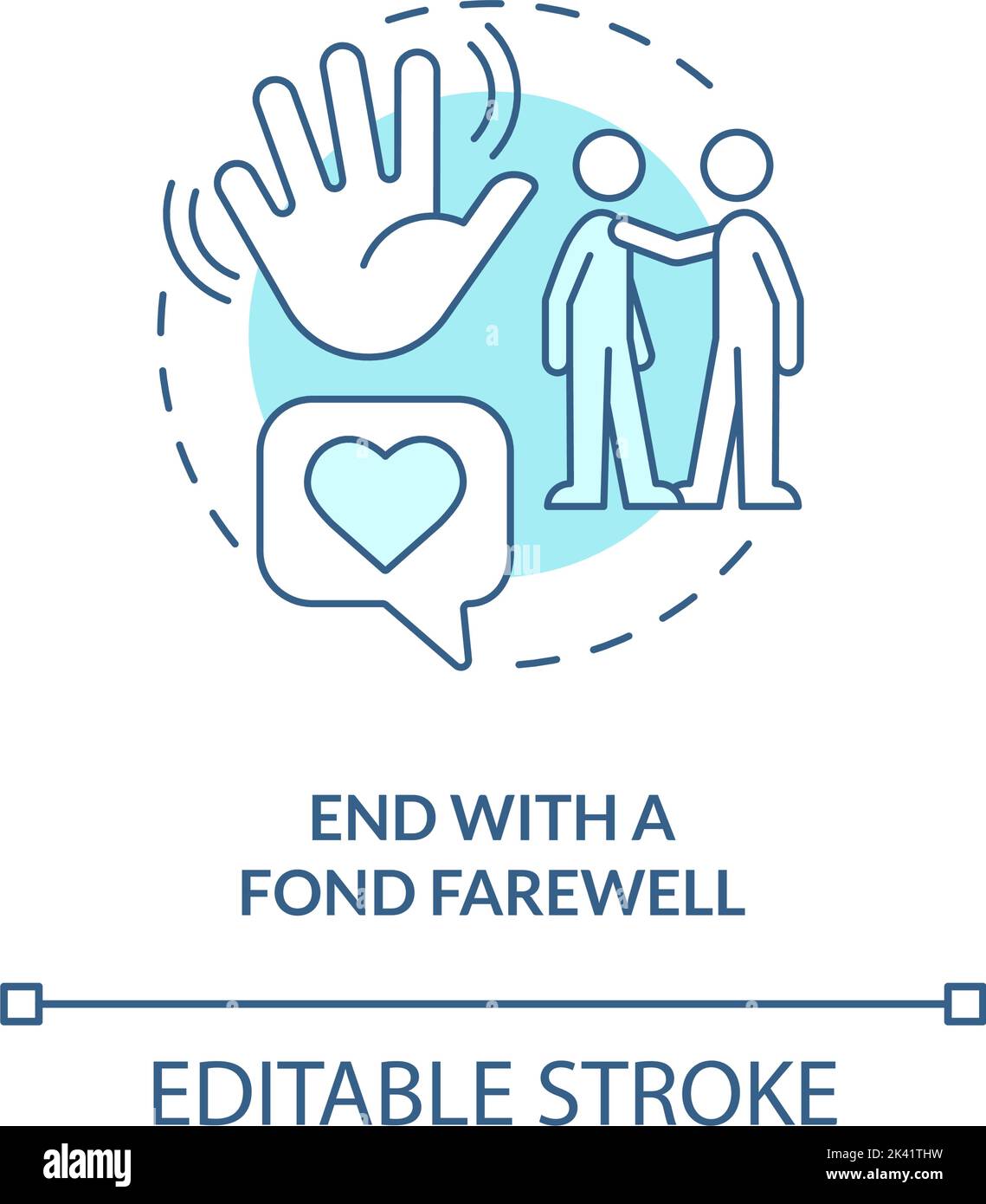 End with fond farewell turquoise concept icon Stock Vector Image & Art - Alamy