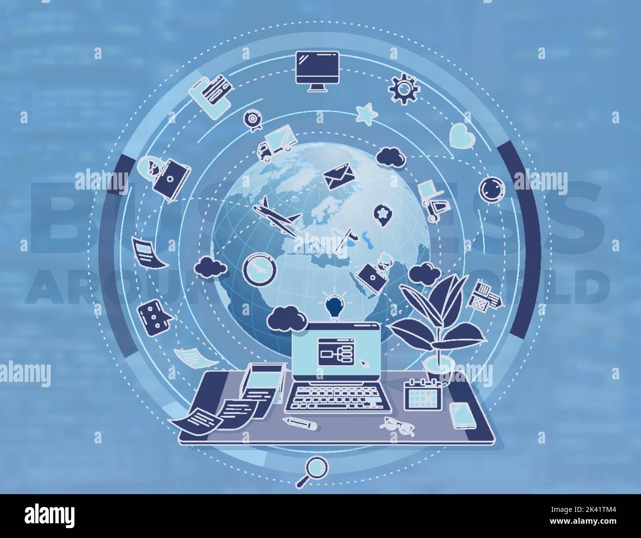 Business around the world illustration for promotional poster Stock ...