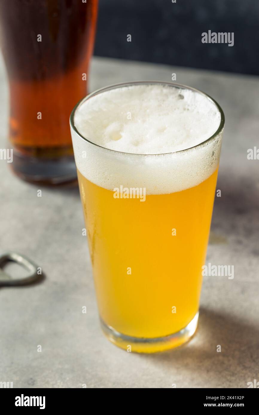 Cold Refreshing Assorted Craft Beers in Different Mugs Stock Photo - Alamy