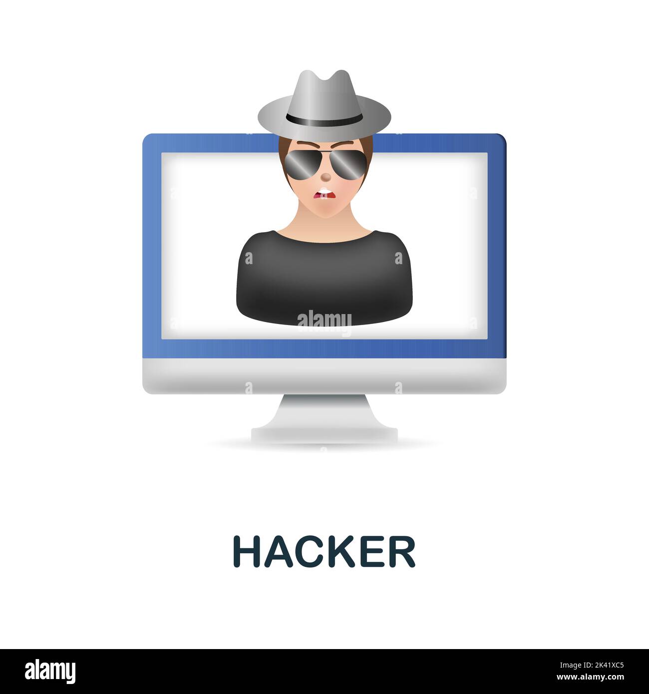 Hacker icon. 3d illustration from cybercrime collection. Creative ...