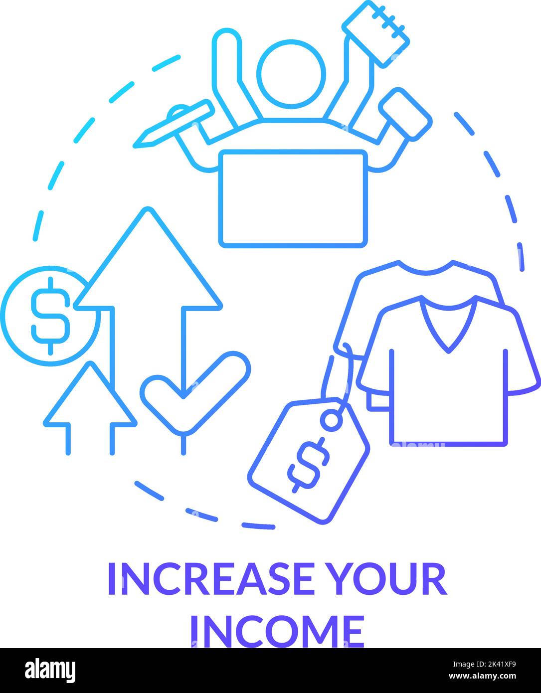 Increase your income blue gradient concept icon Stock Vector Image ...