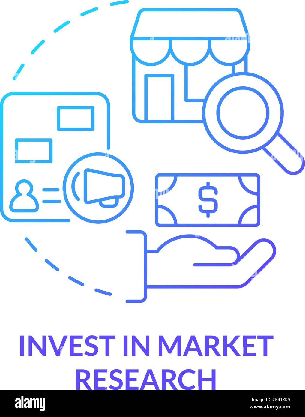 Invest in market research blue gradient concept icon Stock Vector Image & Art - Alamy