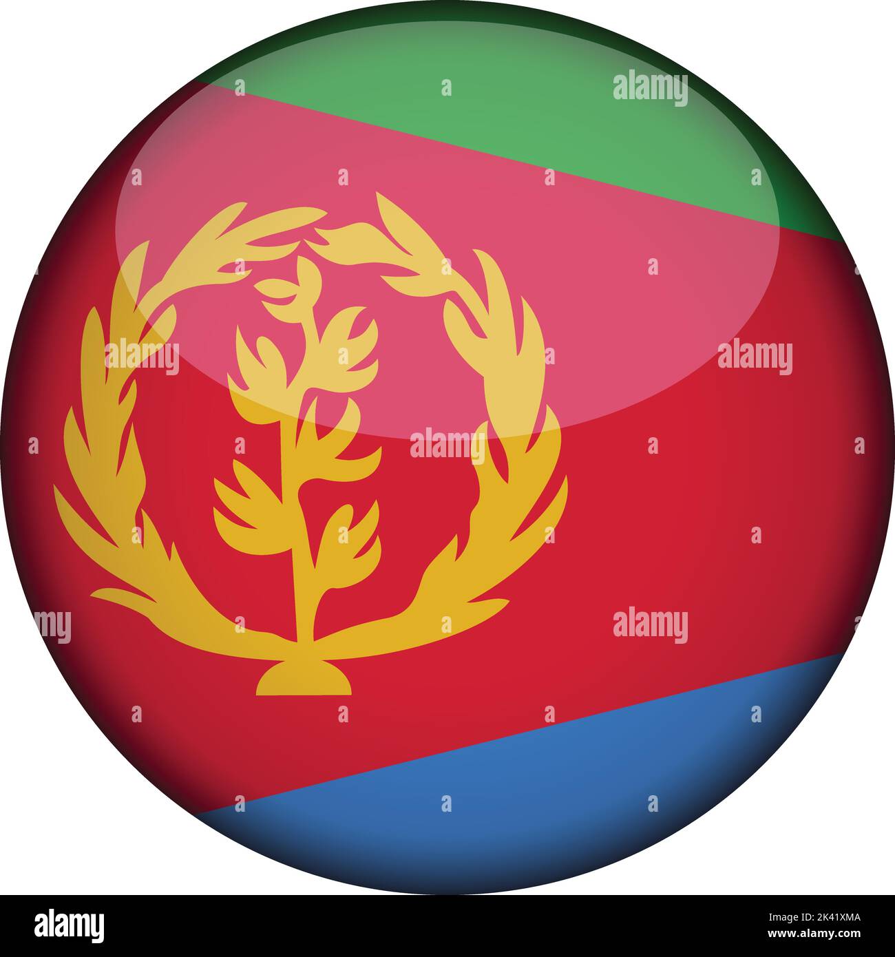 eritrea Flag in glossy round button of icon. eritrea emblem isolated on white background ...