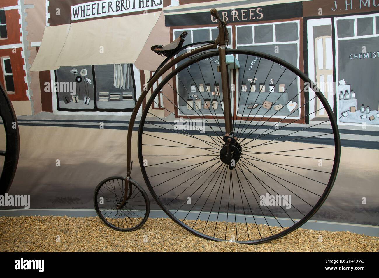 Penny Farthing black bicycle on display at Bourne Hall history centre ...