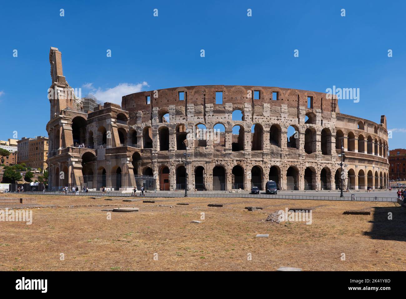 Colosseum in city of Rome, Lazio, Italy, ancient Flavian Amphitheatre ...