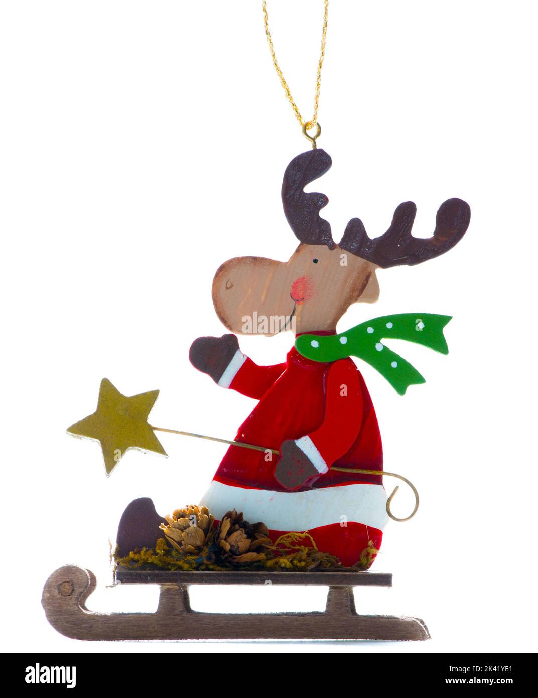 Reindeer sled snow red Cut Out Stock Images & Pictures - Alamy