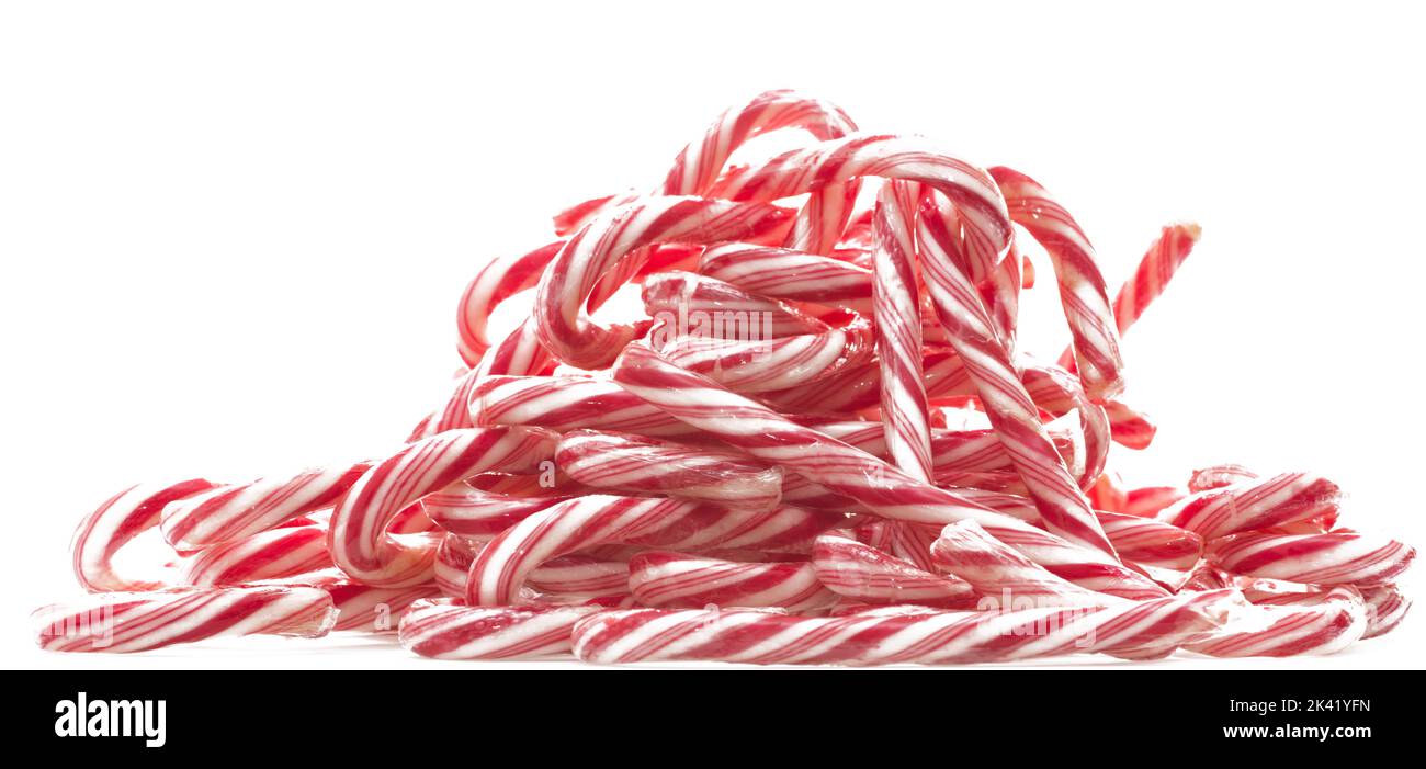 Red and White Mini Candy Canes for Christmas Stock Photo - Alamy
