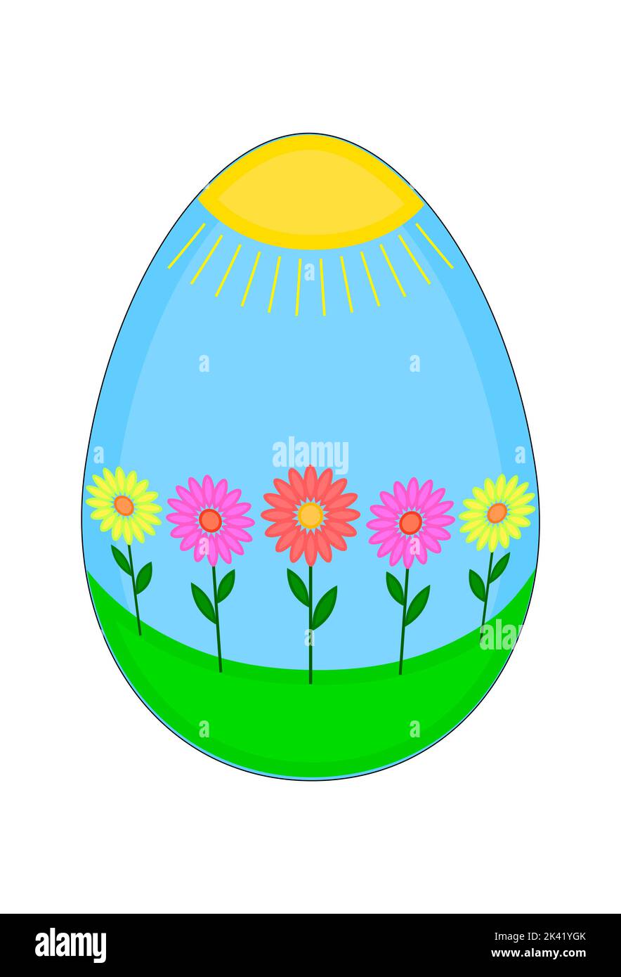 single animal egg. Chicken egg with a flower pattern Stock Photo - Alamy