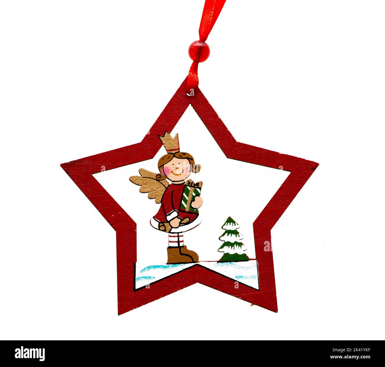 Christmas angel inside christmas star Stock Photo - Alamy