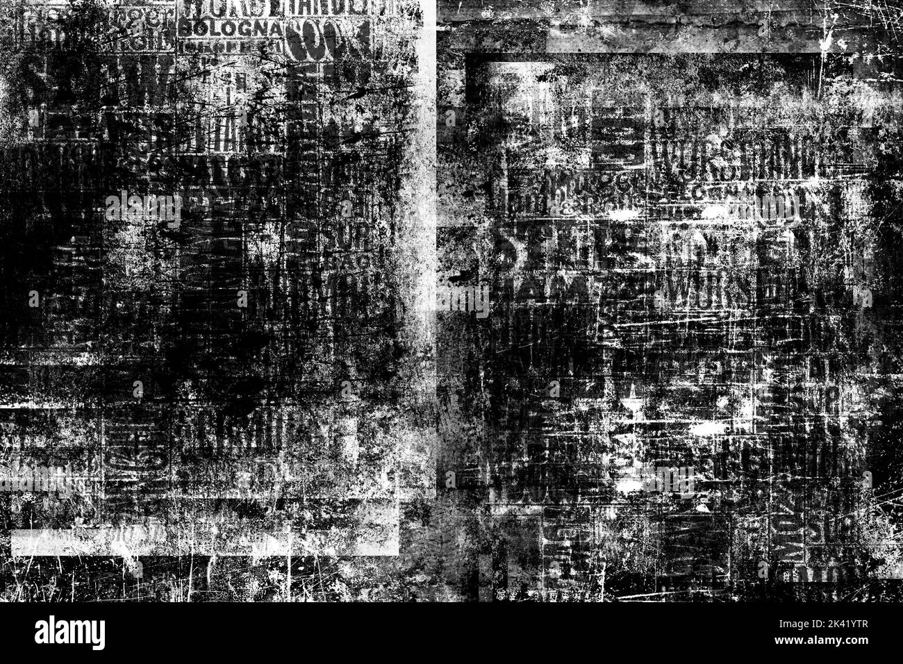 Abstract grunge futuristic lettering background. Drawing on old grungy ...