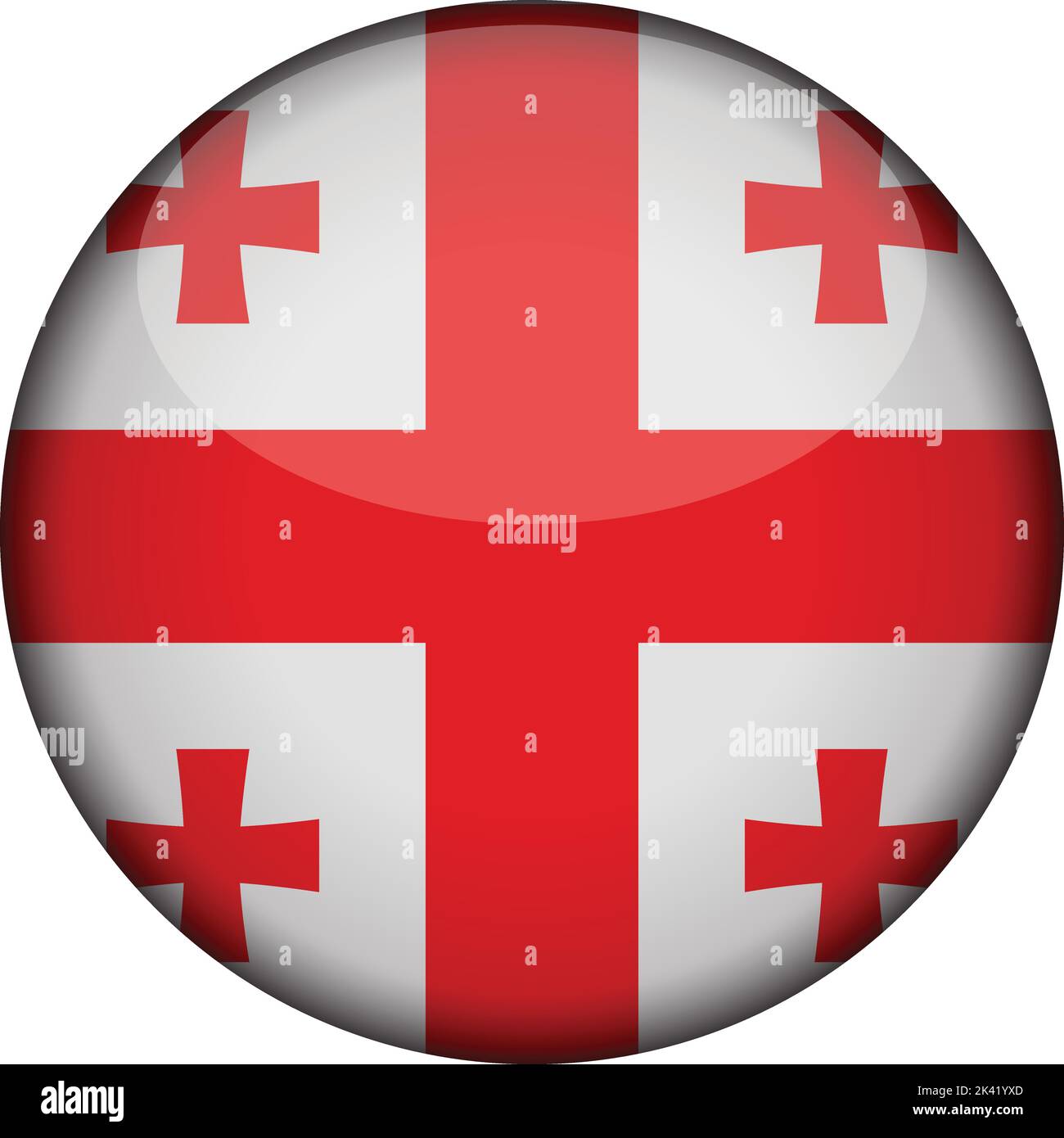 georgia Flag in glossy round button of icon. georgia emblem isolated on ...
