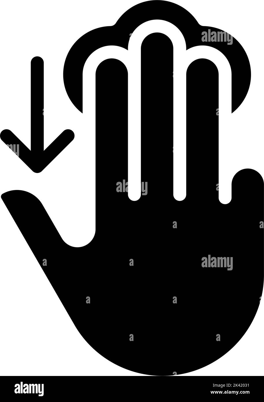 Three finger touch downwards black glyph icon Stock Vector Image & Art ... Three finger touch downwards black glyph icon Stock Vector Image & Art ...