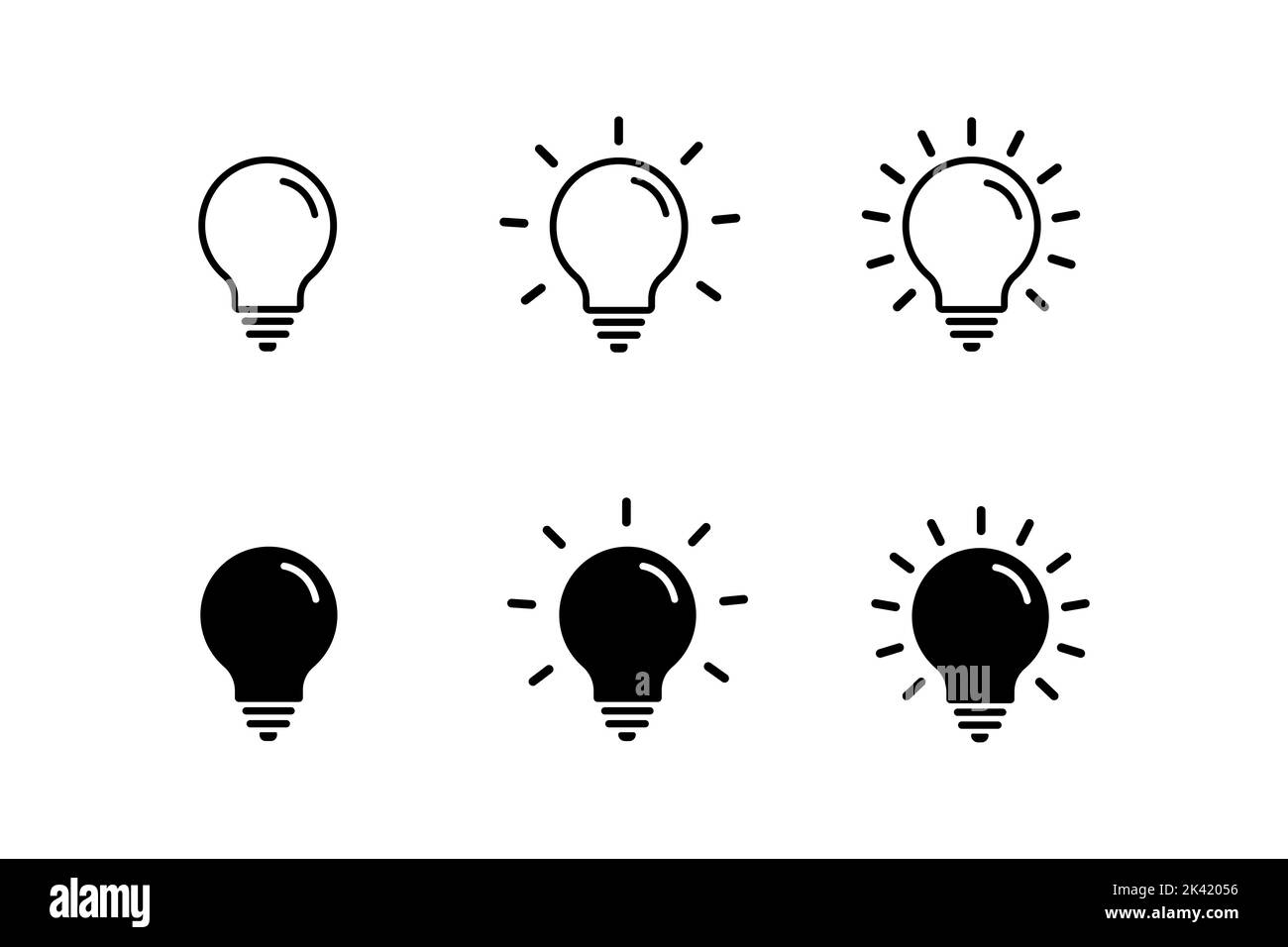 Lightbulbs flat icon set isolated on white background Stock Vector ...