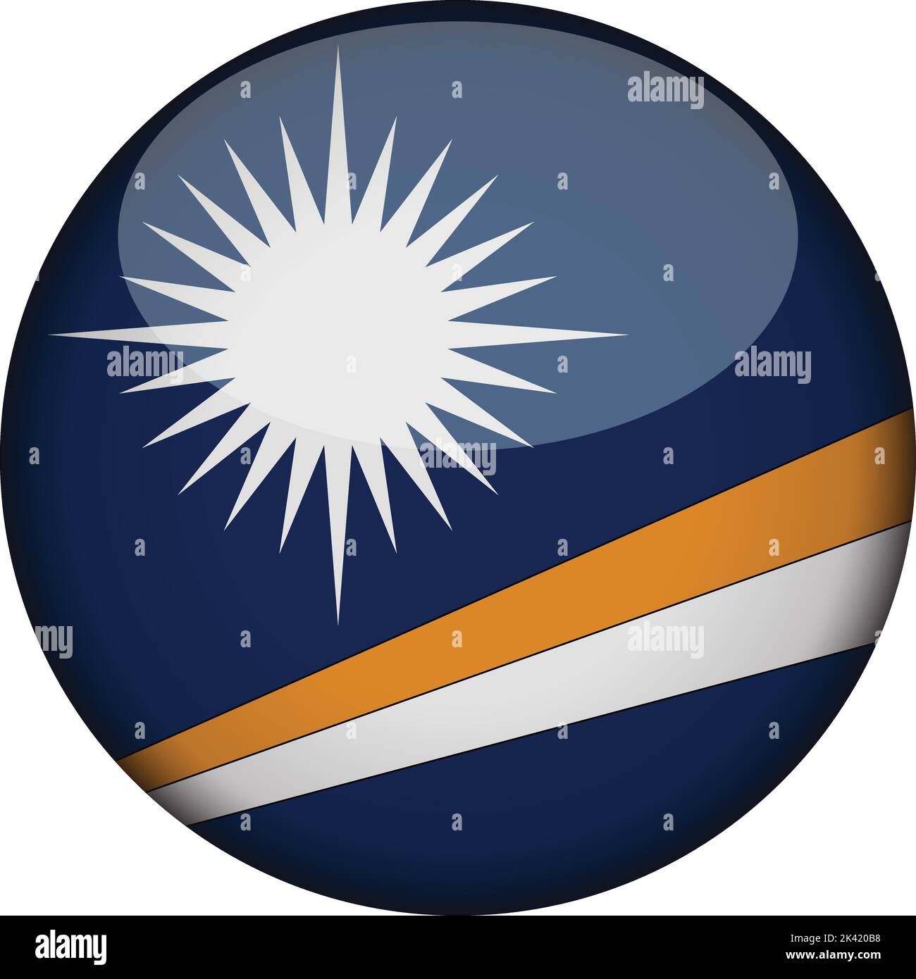 marshall islands Flag in glossy round button of icon. marshall islands ...