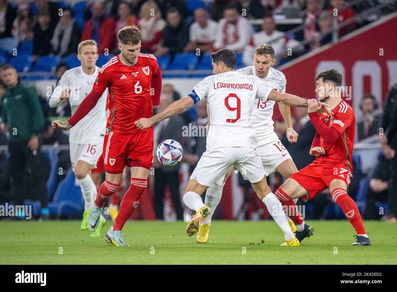 CARDIFF, Robert Lewandowski, Szymon Zurkowski, Karol Swiderski of ...