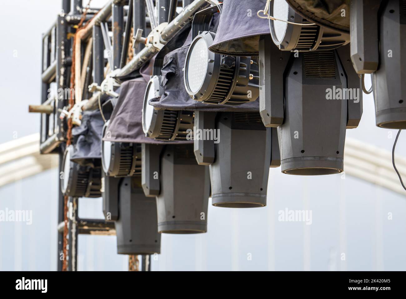 Large professional stage spotlight close-up Stock Photo - Alamy