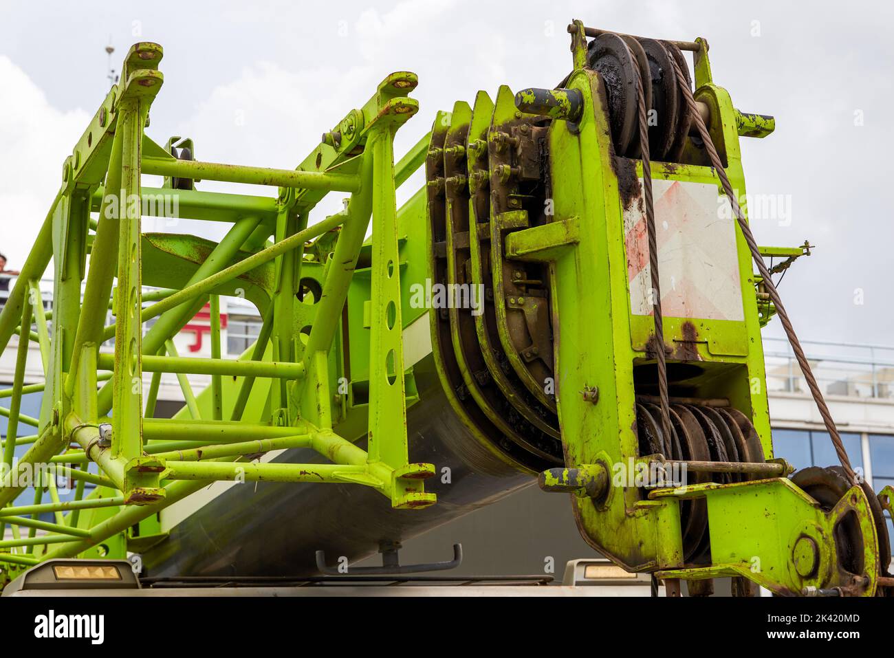 Close-up of huge industrial dock lifting equipment Stock Photo - Alamy