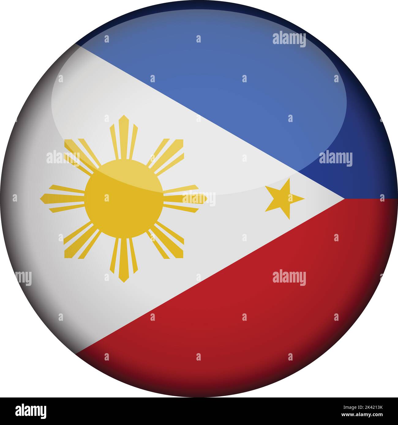 philippines Flag in glossy round button of icon. philippines emblem ...