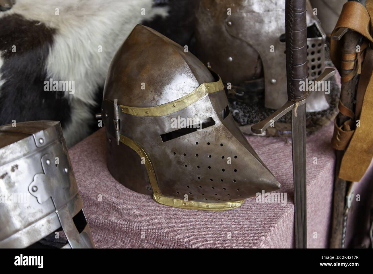 Detail of old medieval war weapon, art and history Stock Photo - Alamy