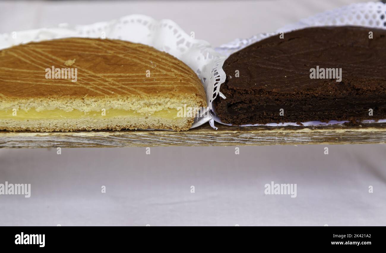 Detail of typical sweet dessert from Spain, traditional pastry Stock ...