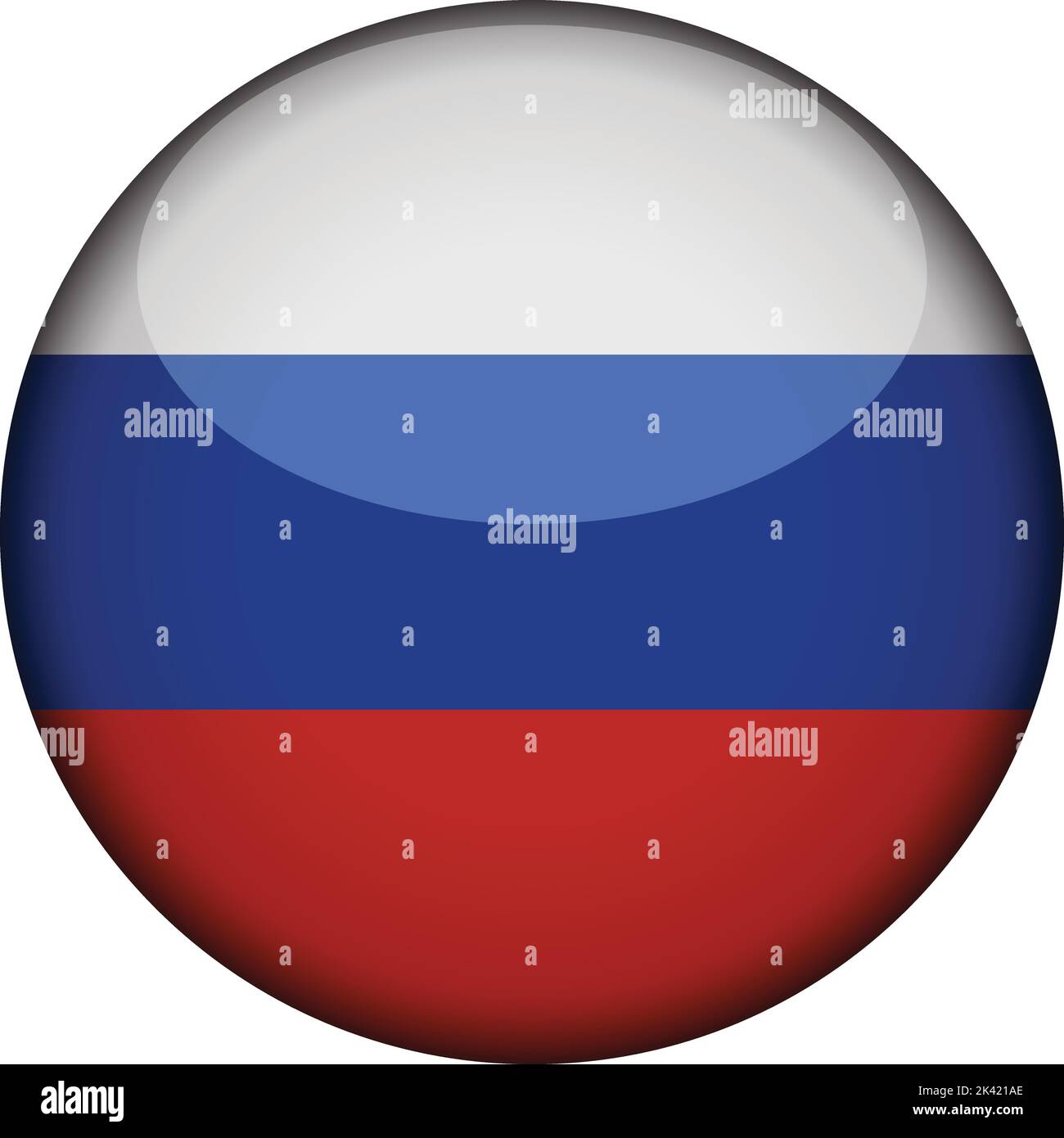 russia Flag in glossy round button of icon. russia emblem isolated on ...