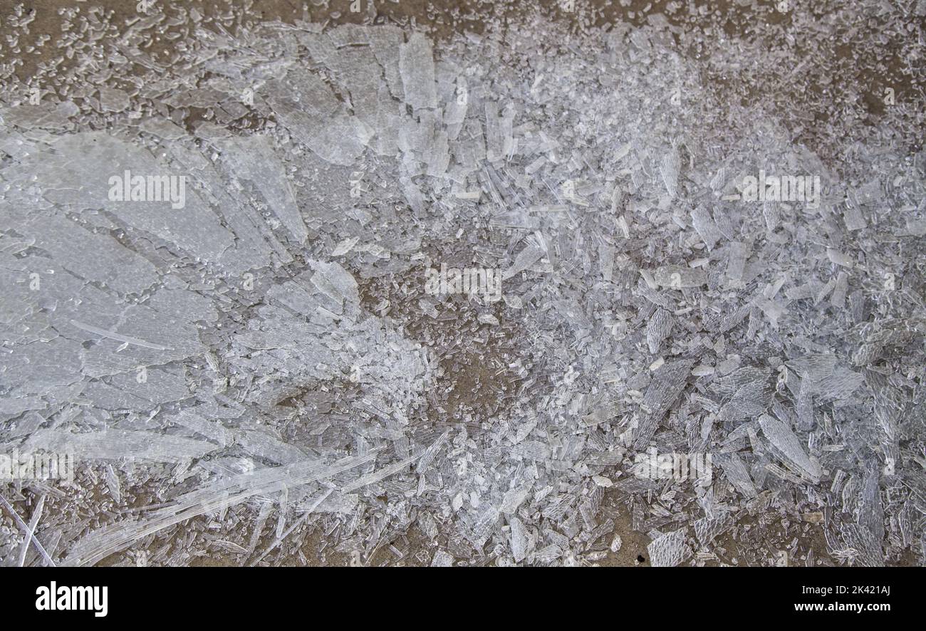 Detail of broken glass in the garbage, danger due to cuts Stock Photo ...