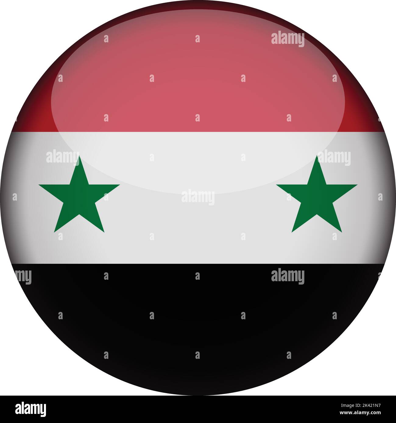 syria Flag in glossy round button of icon. syria emblem isolated on ...