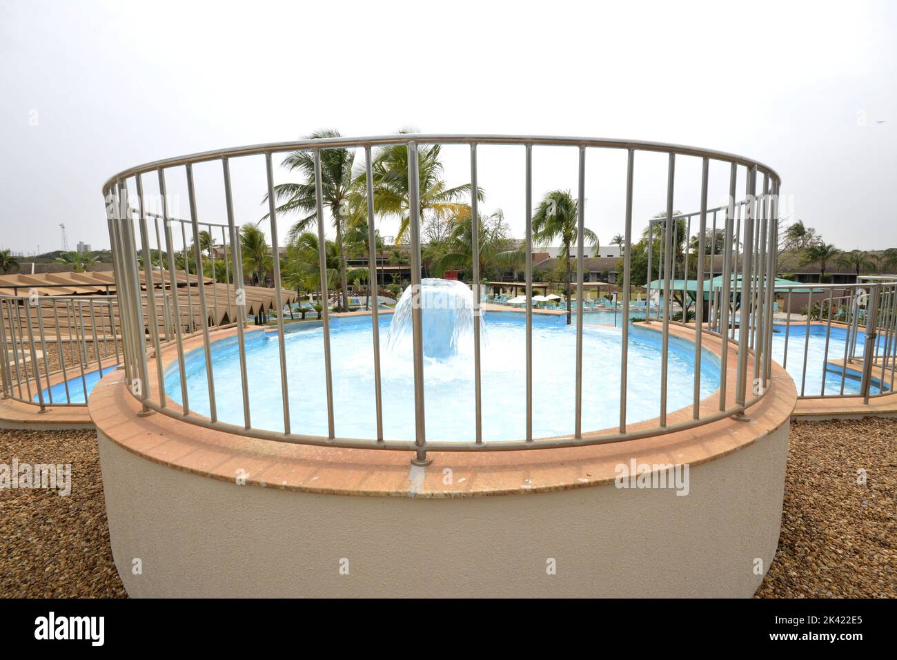 Geyser in a pool at a luxury spa resort in Brazil, hot water pools and ...