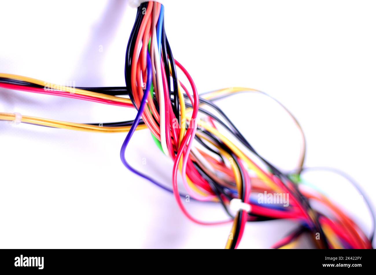 Multi colored computer cables - Stock Image Stock Photo - Alamy