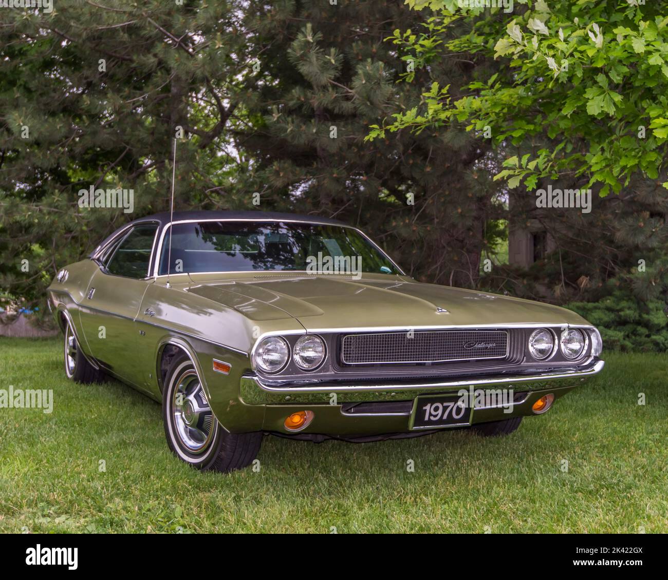 DEARBORN, MI/USA - JUNE 15, 2019: A 1970 Dodge Challenger car, The ...
