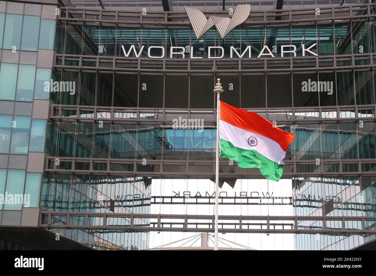 New Delhi India - Worldmark Aerocity with Indian flag Stock Photo - Alamy
