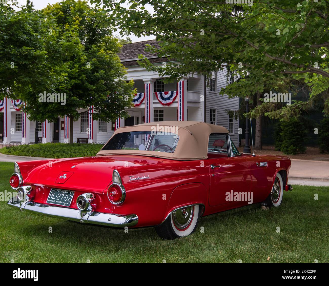 DEARBORN, MI/USA - JUNE 15, 2019: A 1955 Ford Thunderbird car, The ...