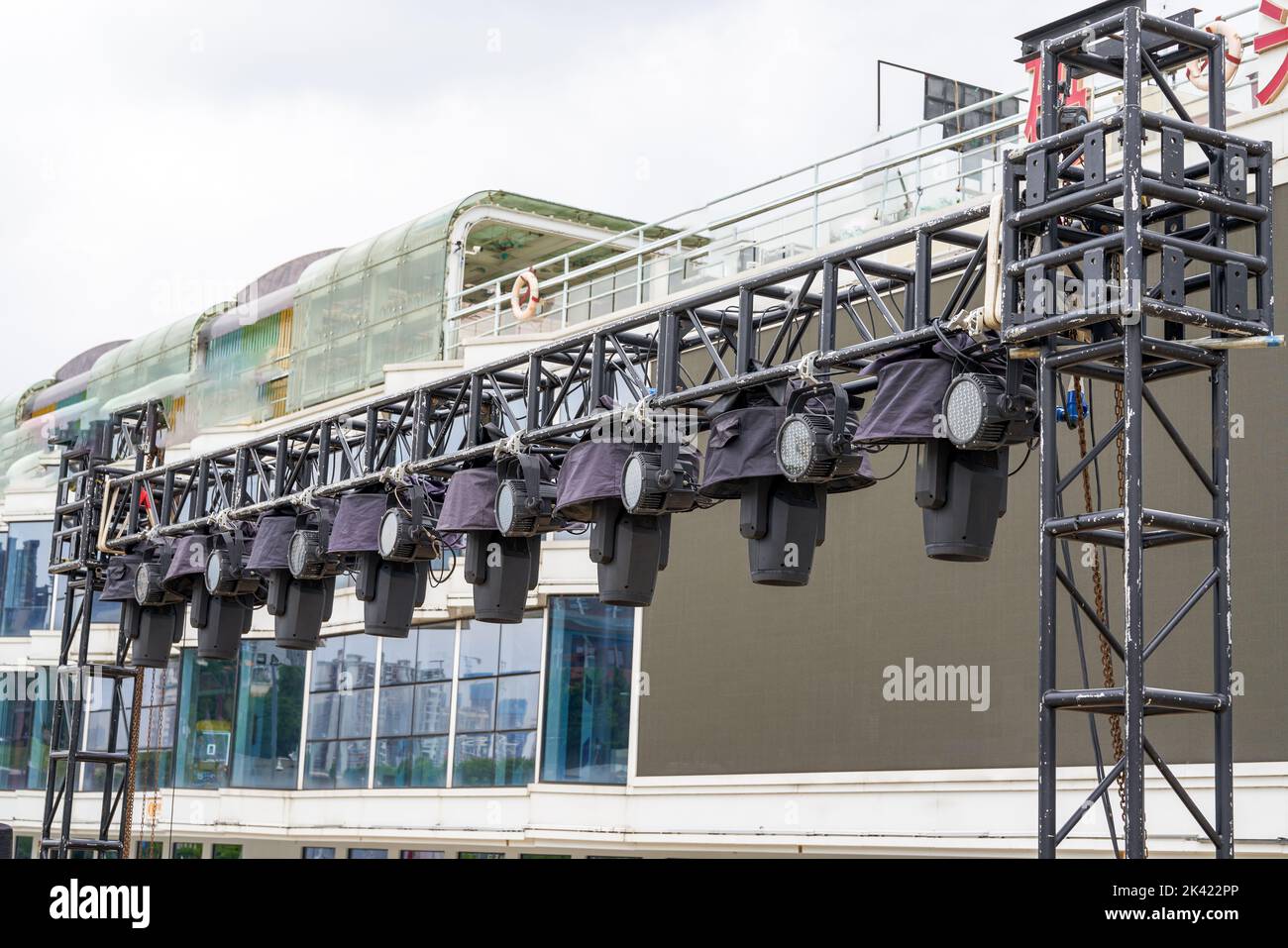 Large professional stage spotlight close-up Stock Photo - Alamy