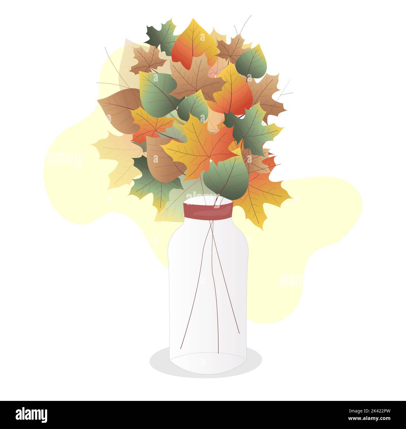 Autumn yellow leaves cup Cut Out Stock Images & Pictures - Alamy