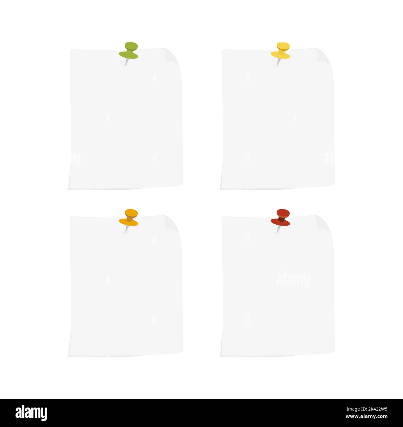 Realistic lined sticky notes with clip binder and adhesive tape. Blank ...