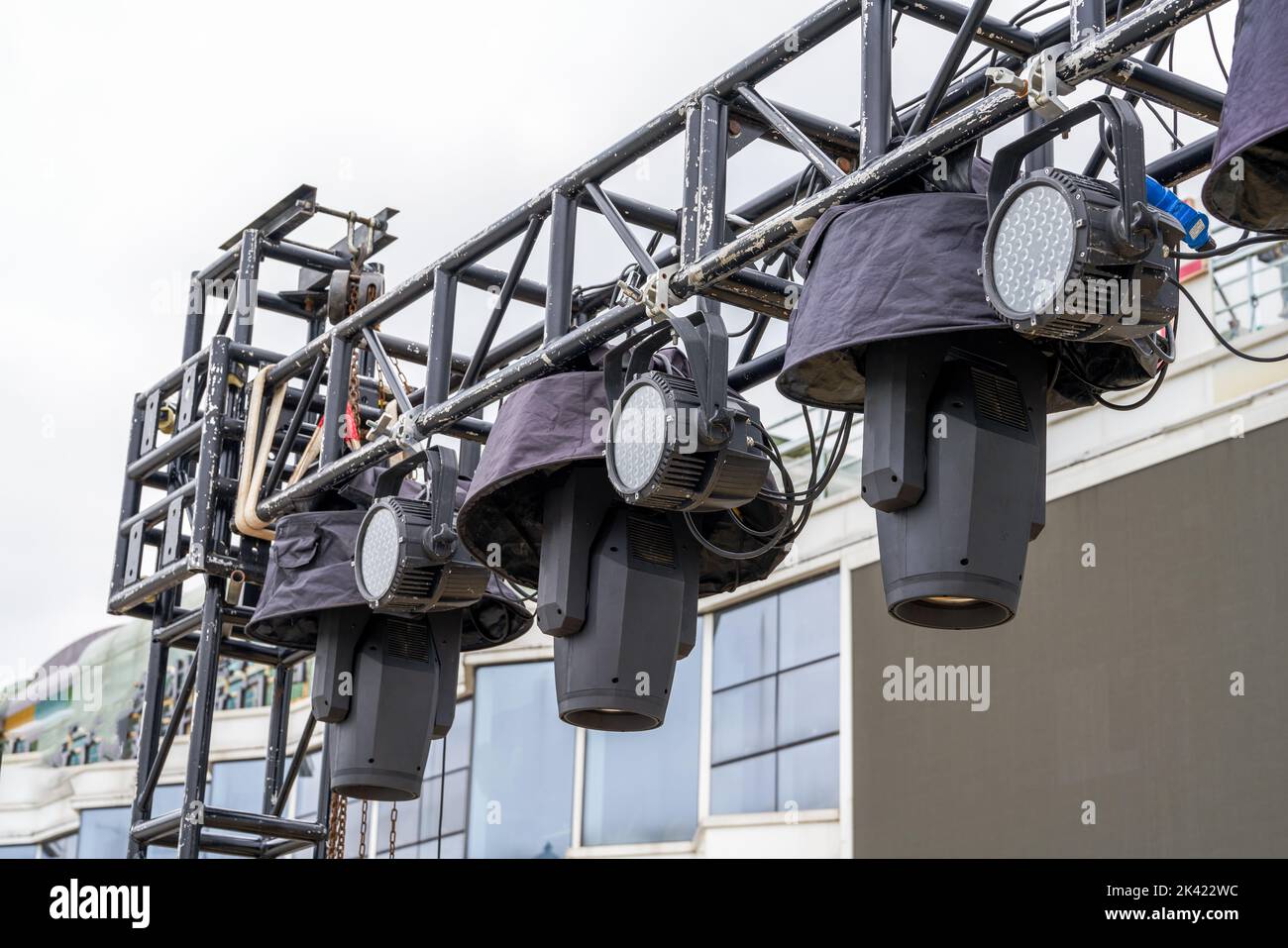 Large professional stage spotlight close-up Stock Photo - Alamy