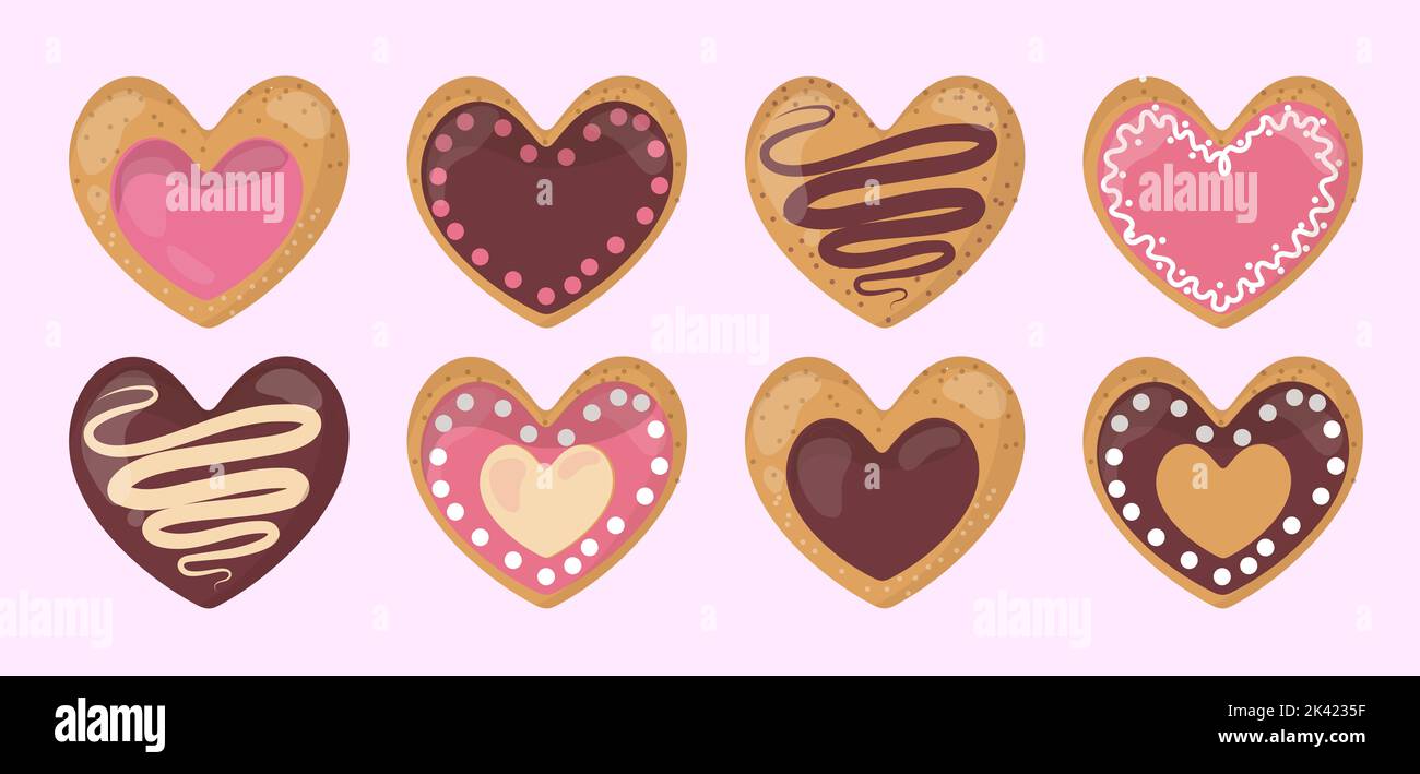 appetizing tasty gingerbread in the form of hearts Stock Photo - Alamy