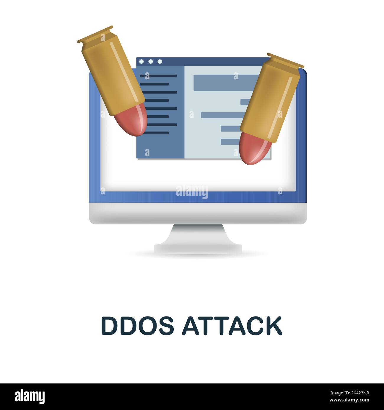 Ddos Attack icon. 3d illustration from cybercrime collection. Creative Ddos Attack 3d icon for ...