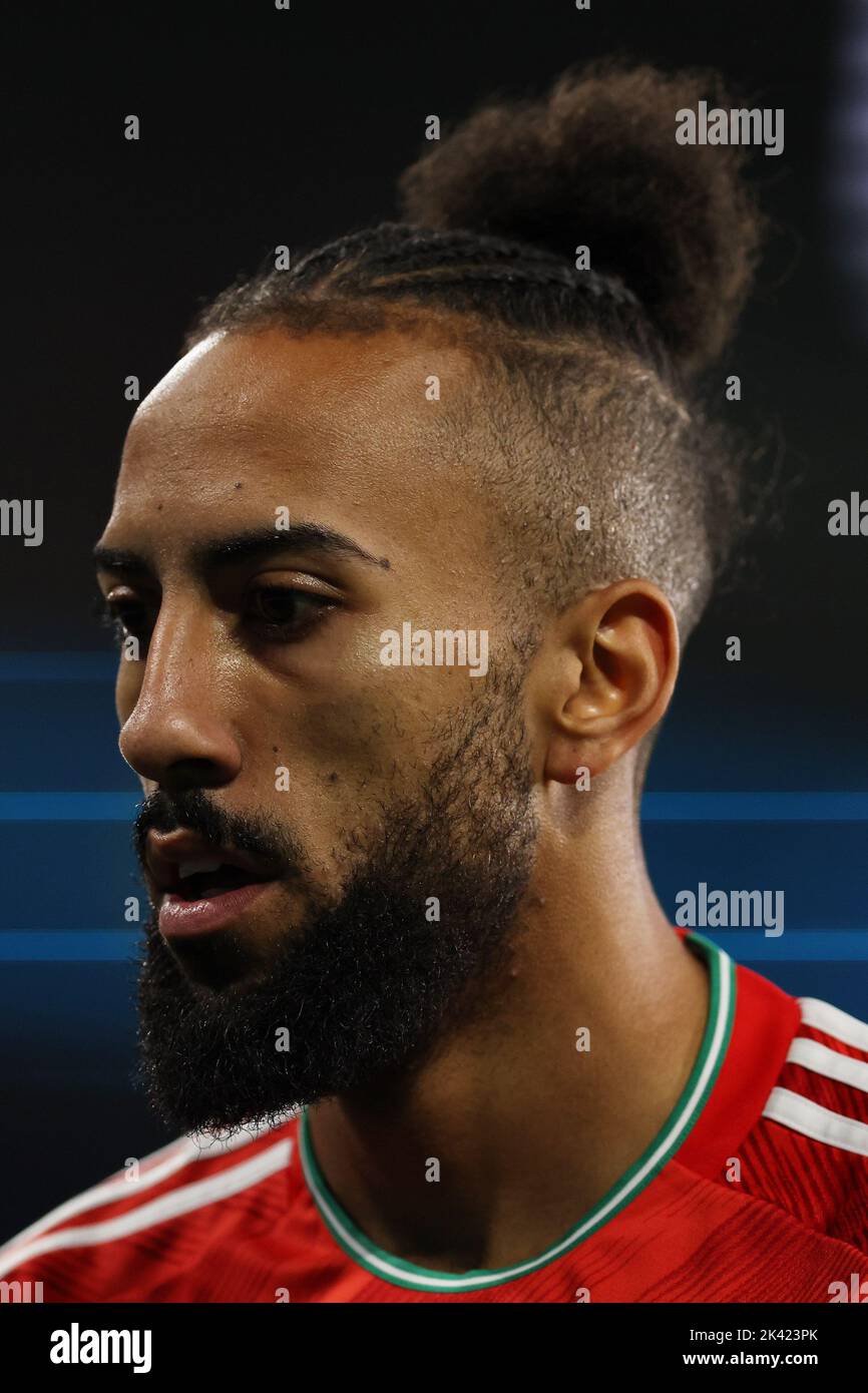 Sorba Thomas of Wales looks on. UEFA Nations league, group D match ...