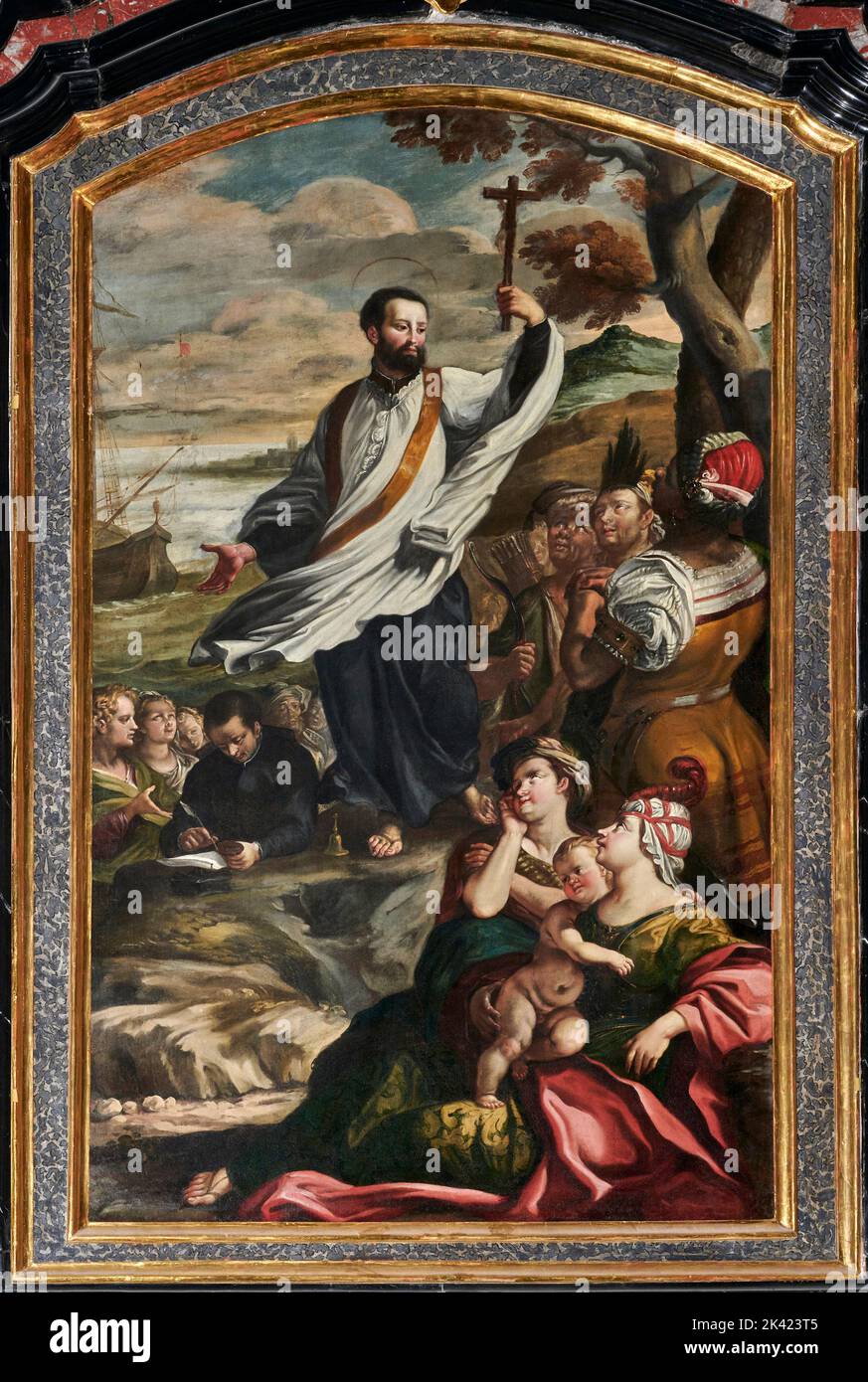 San Francesco Saverio predica agli indiani - olio su tela - pittore ...