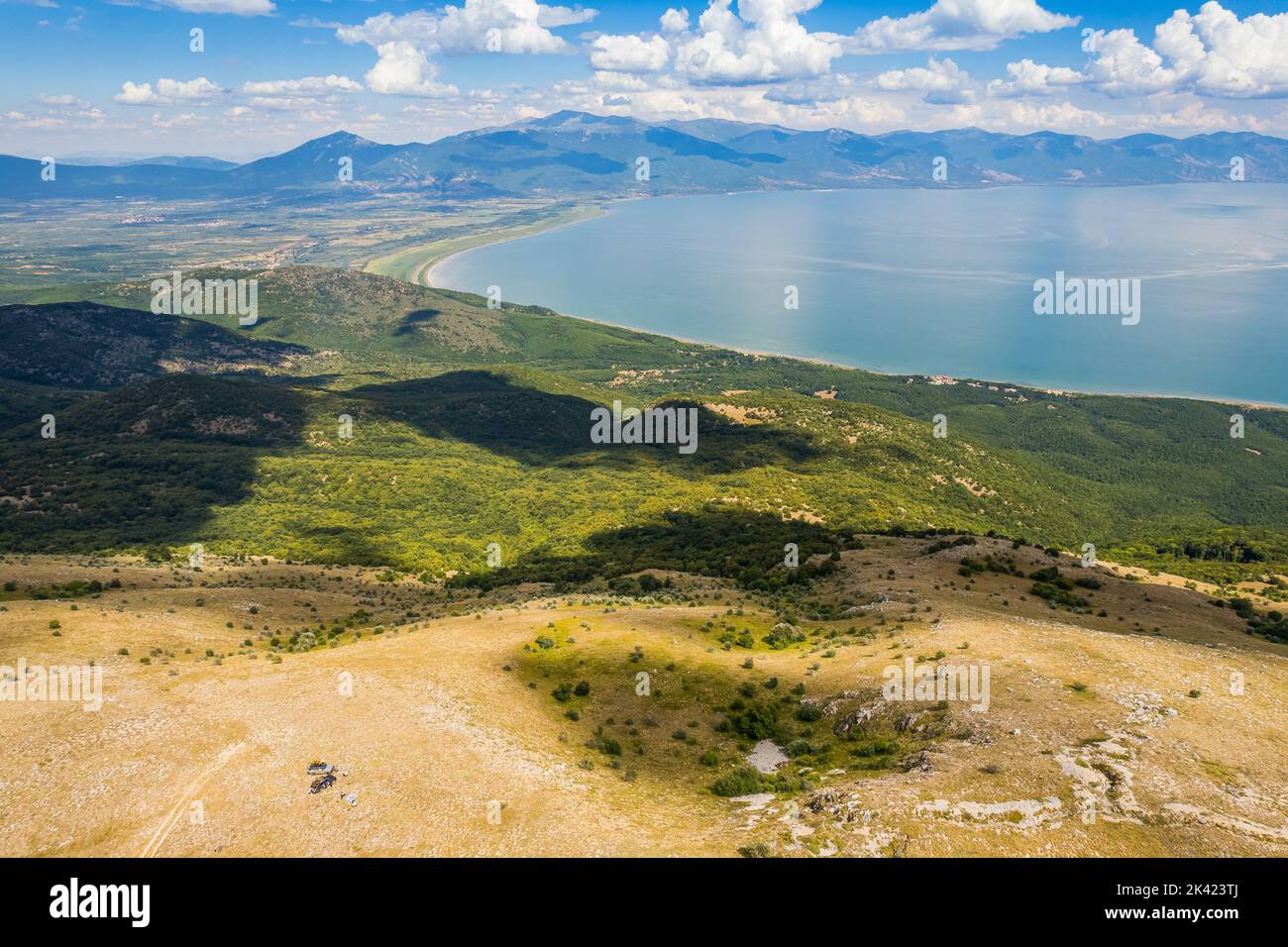 Aerial view of Ohrid-Prespa Transboundary Biosphere Reserve in National ...