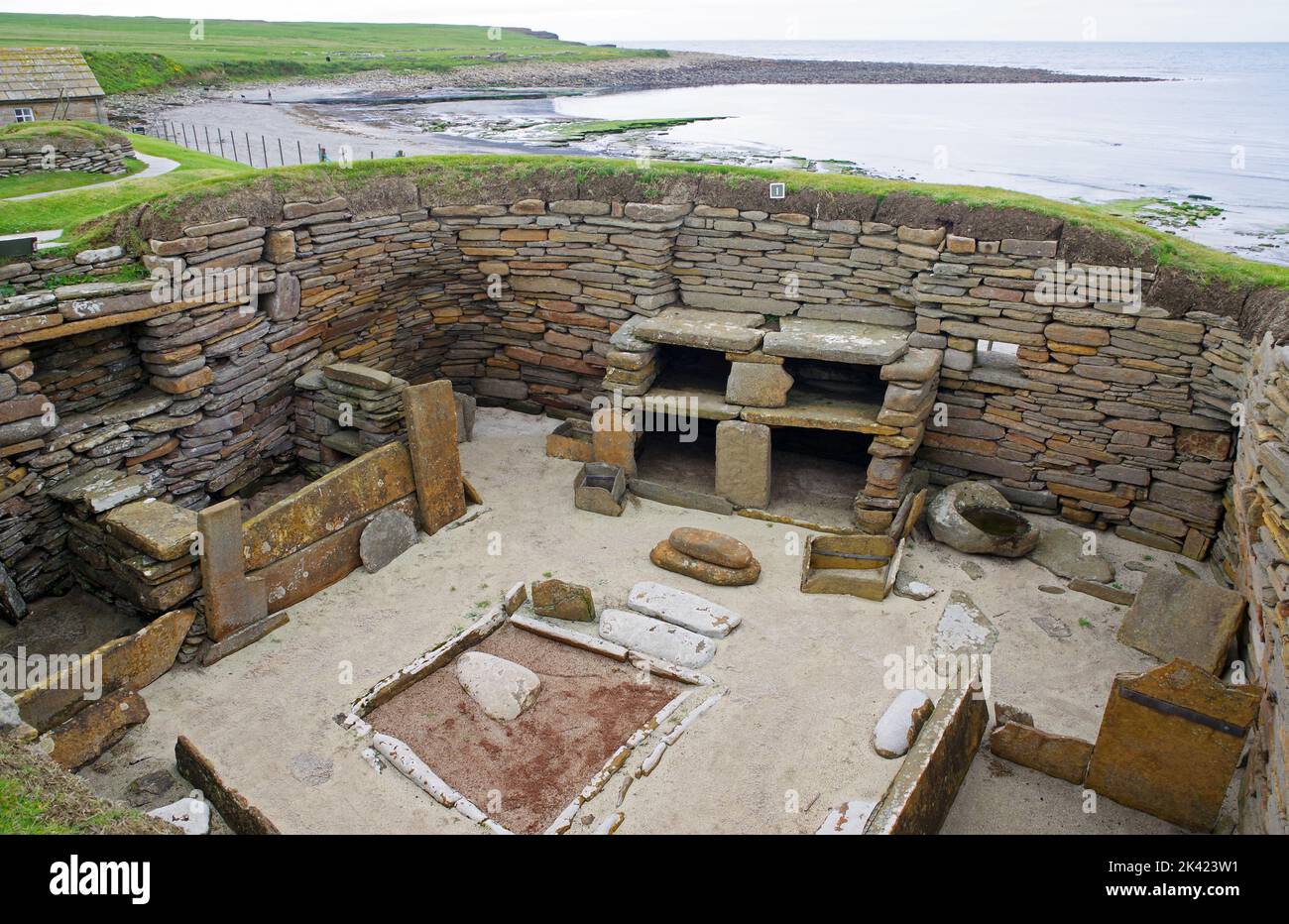 Skara Brae archeological area, Orkney Islands, Scotland, UK Stock Photo ...