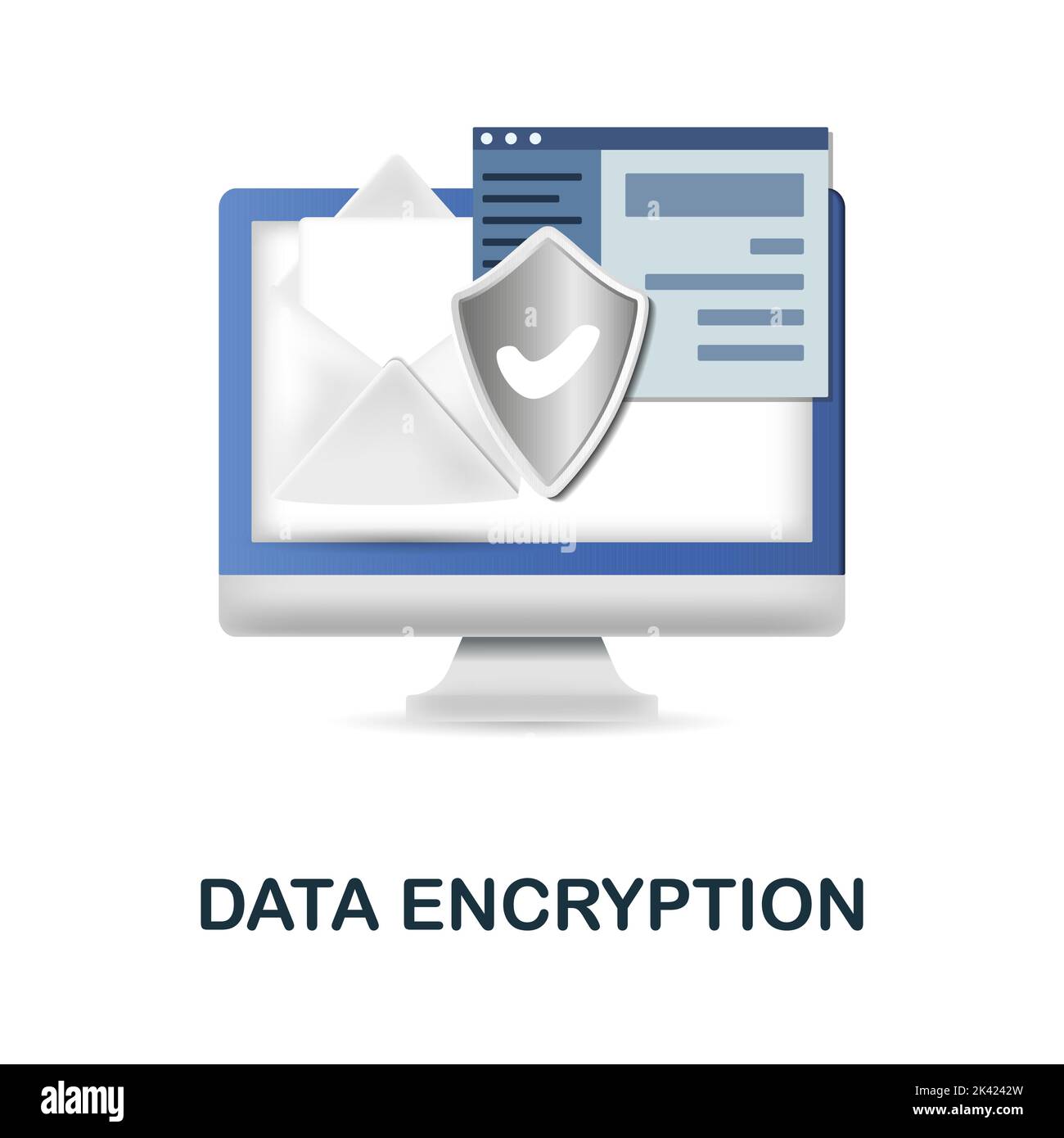 Data Encryption icon. 3d illustration from cybercrime collection ...