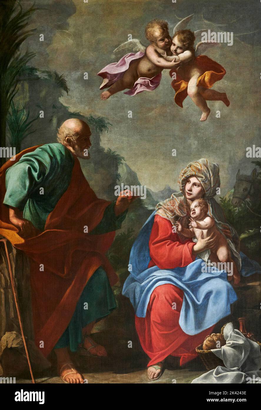 Fuga in Egitto - olio su tela - Pier Francesco Gianoli - 1680 - Maggiora (No), Italia, chiesa di ...