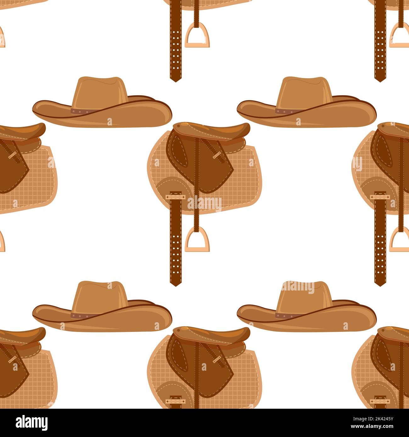 General Grey Saddle Isolated on White Background. Seamless Patten Stock ...
