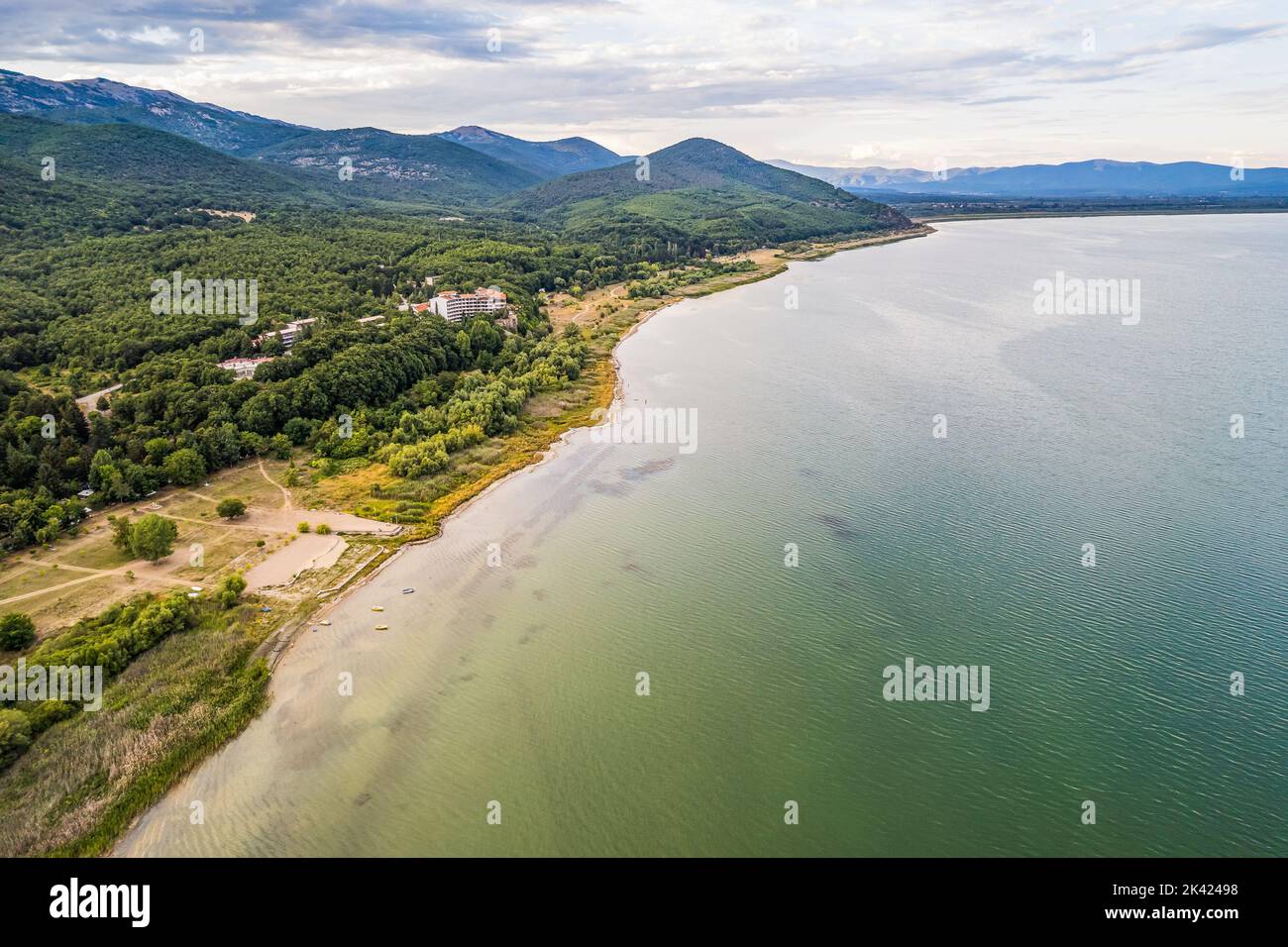 Aerial view of Ohrid-Prespa Transboundary Biosphere Reserve in National ...