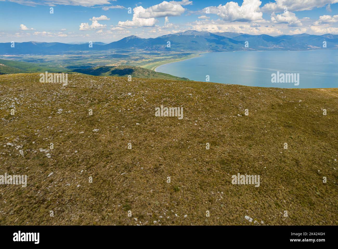 Aerial view of Ohrid-Prespa Transboundary Biosphere Reserve in National ...